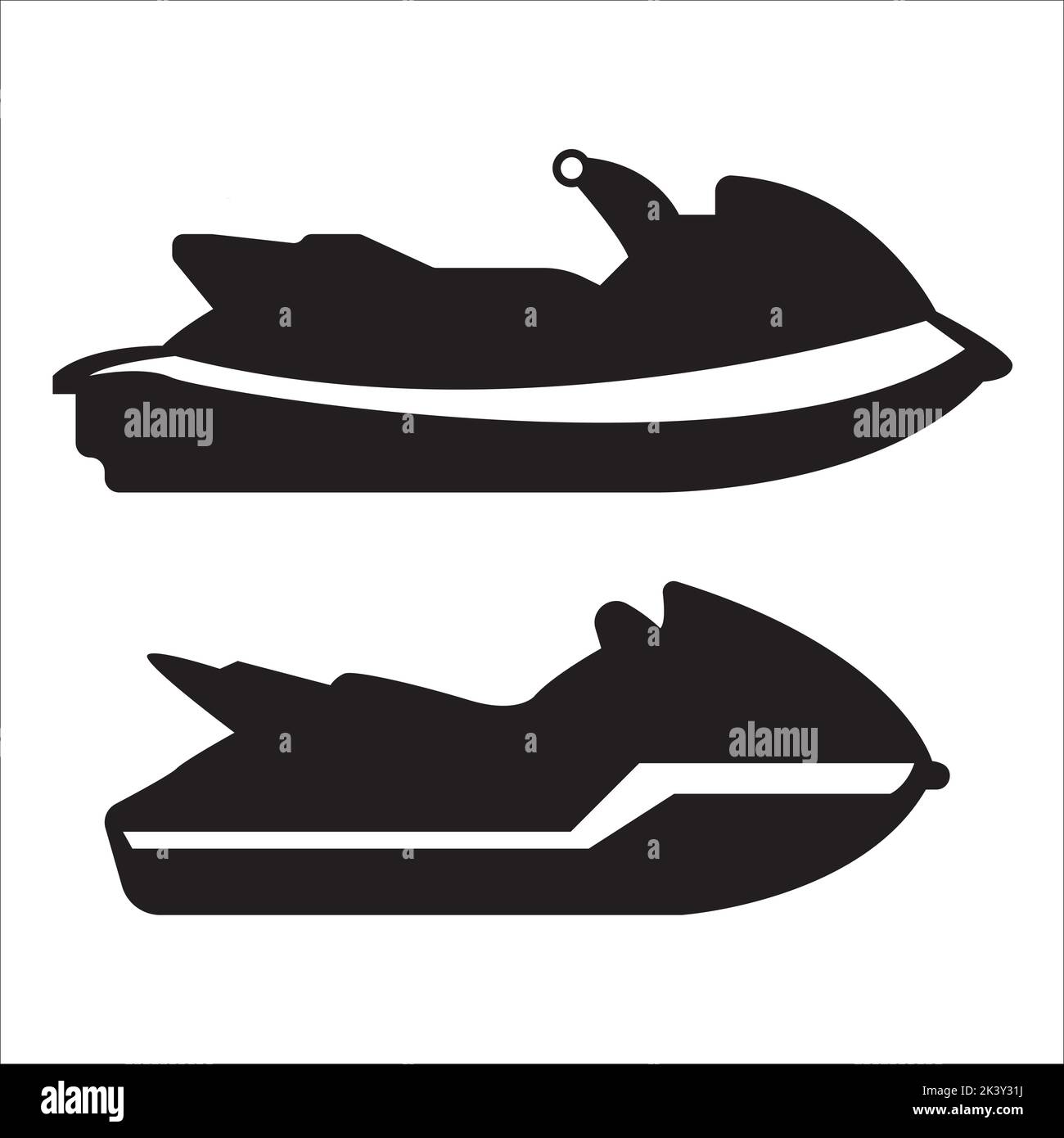 Vector Set Of Extreme Jet Ski Silhouettes Illustration Isolated On ...