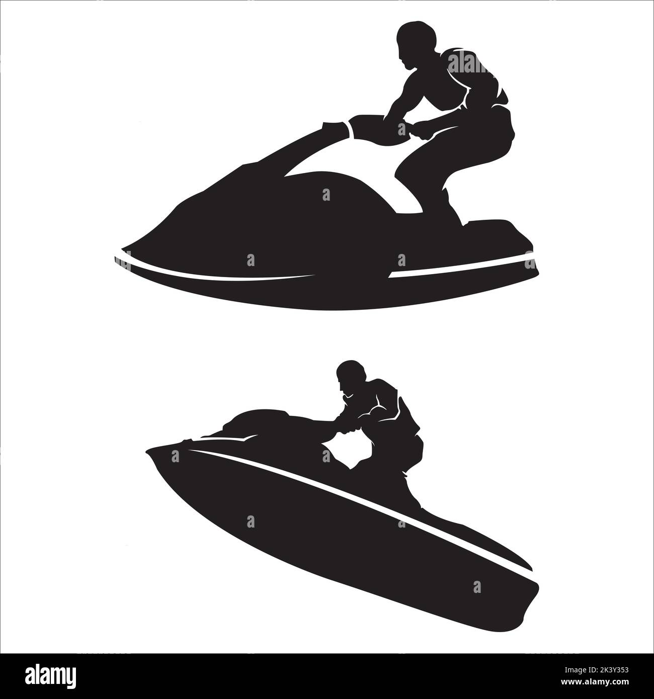 Vector Set Of Extreme Jet Ski Silhouettes Illustration Isolated On ...