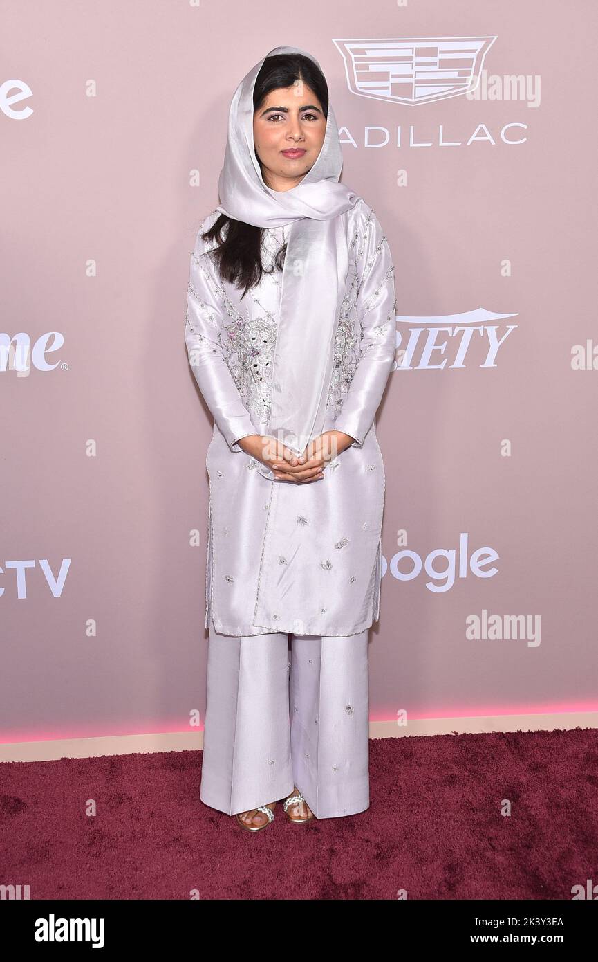 Malala arriving to Variety's 2022 Power of Women: Los Angeles event ...