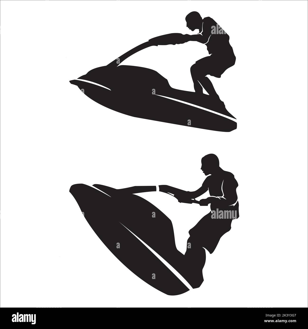 Vector Set Of Extreme Jet Ski Silhouettes Illustration Isolated On ...
