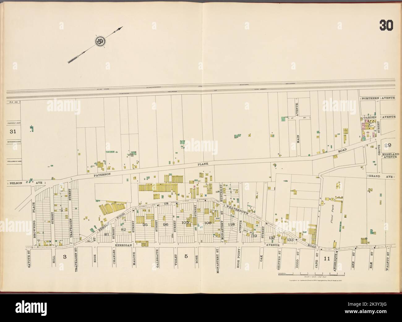 Hudson County, V. 8, Double Page Plate No. 30 Map bounded by Grove St ...