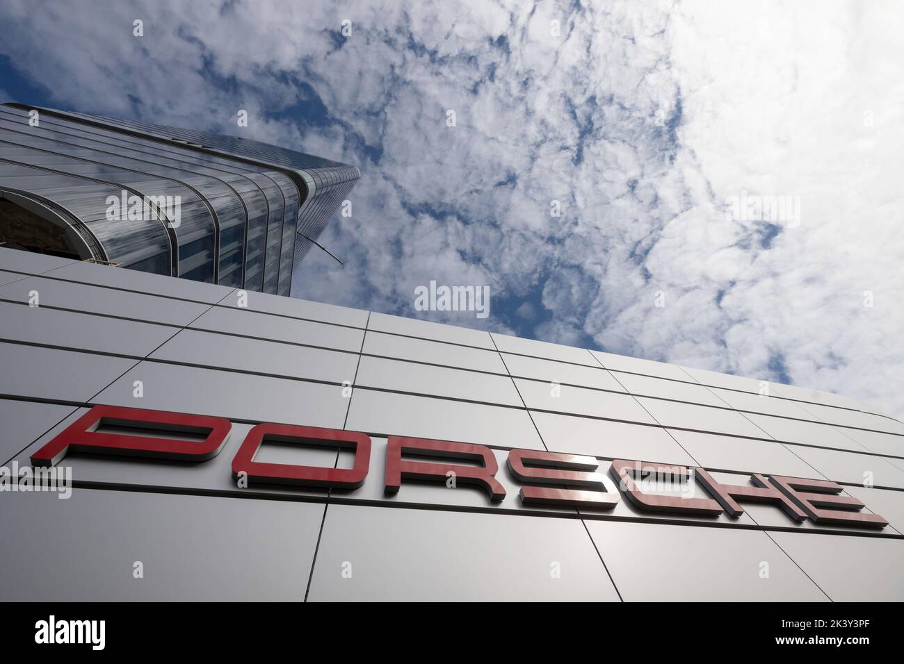 Stuttgart, Germany. 26th Sep, 2022. The Porsche carmaker's lettering ...