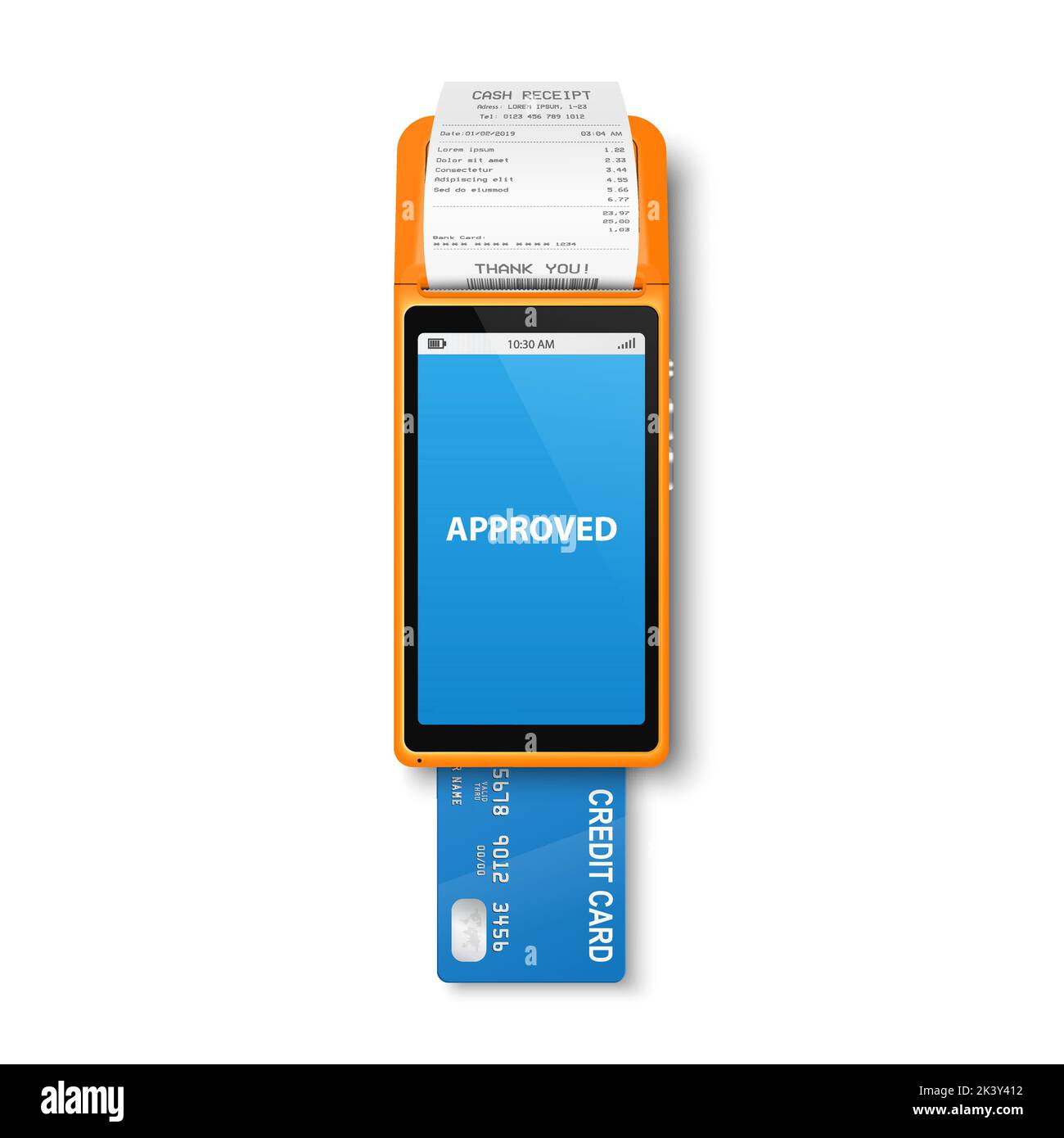 Vector 3d NFC Payment Machine with Approved Status, Paper Receipt, Credit Card Isolated. Wi-fi ...