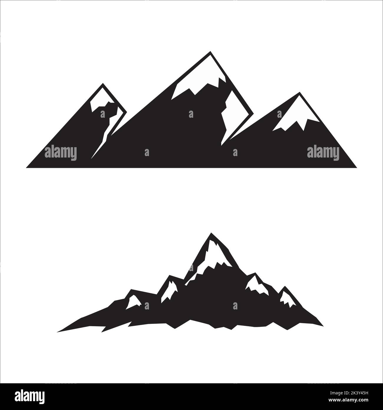 Vector Set Of Rocky Mountains Illustration Isolated On White Background ...