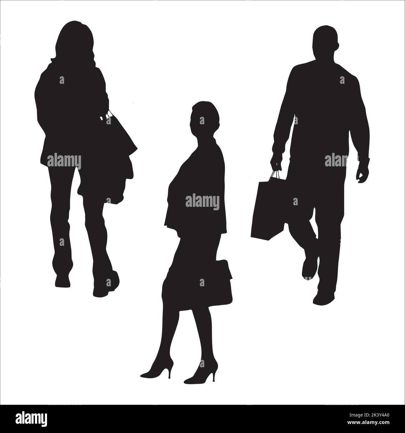 Vector Set Of Traveling Peoples Silhouettes Illustration Isolated On ...