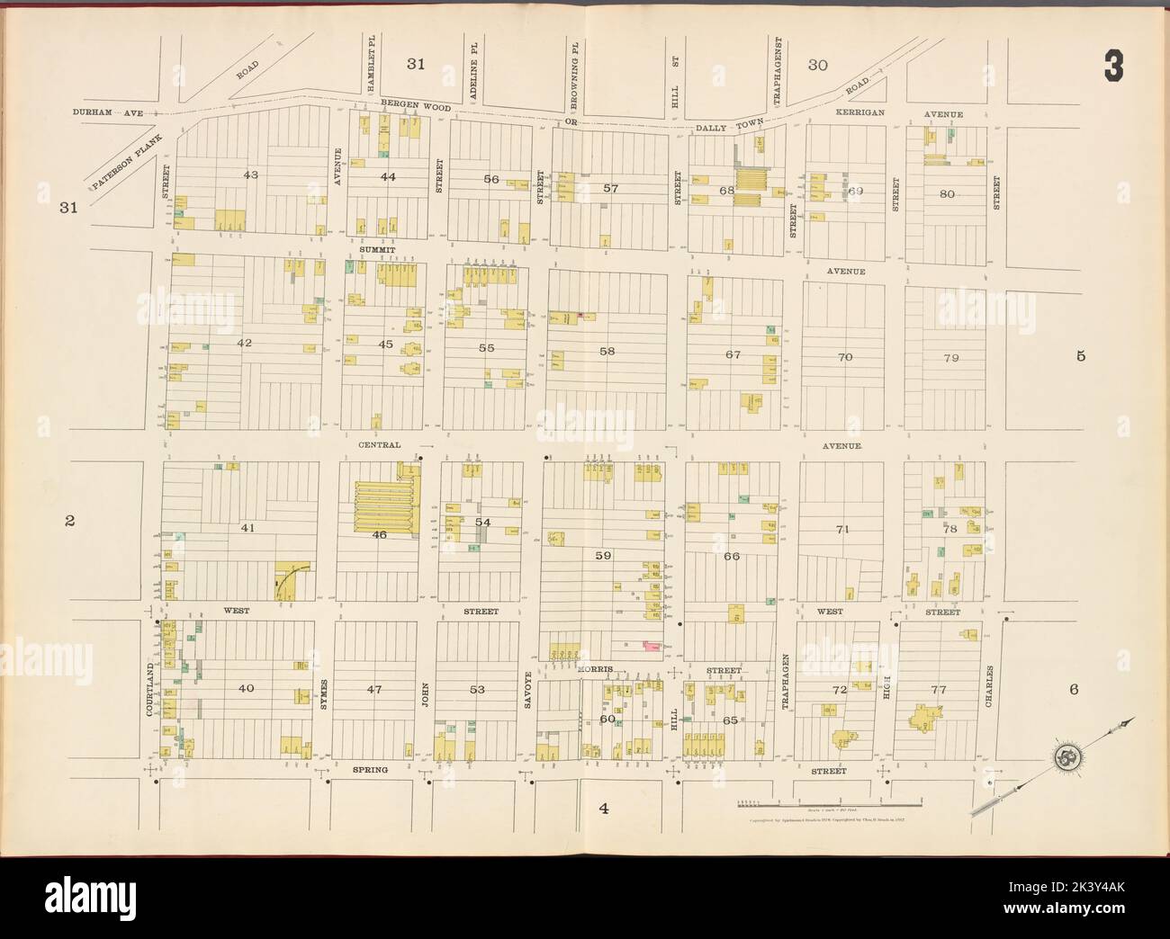 Hudson County, V. 8, Double Page Plate No. 3 Map bounded by Kerrigan ...
