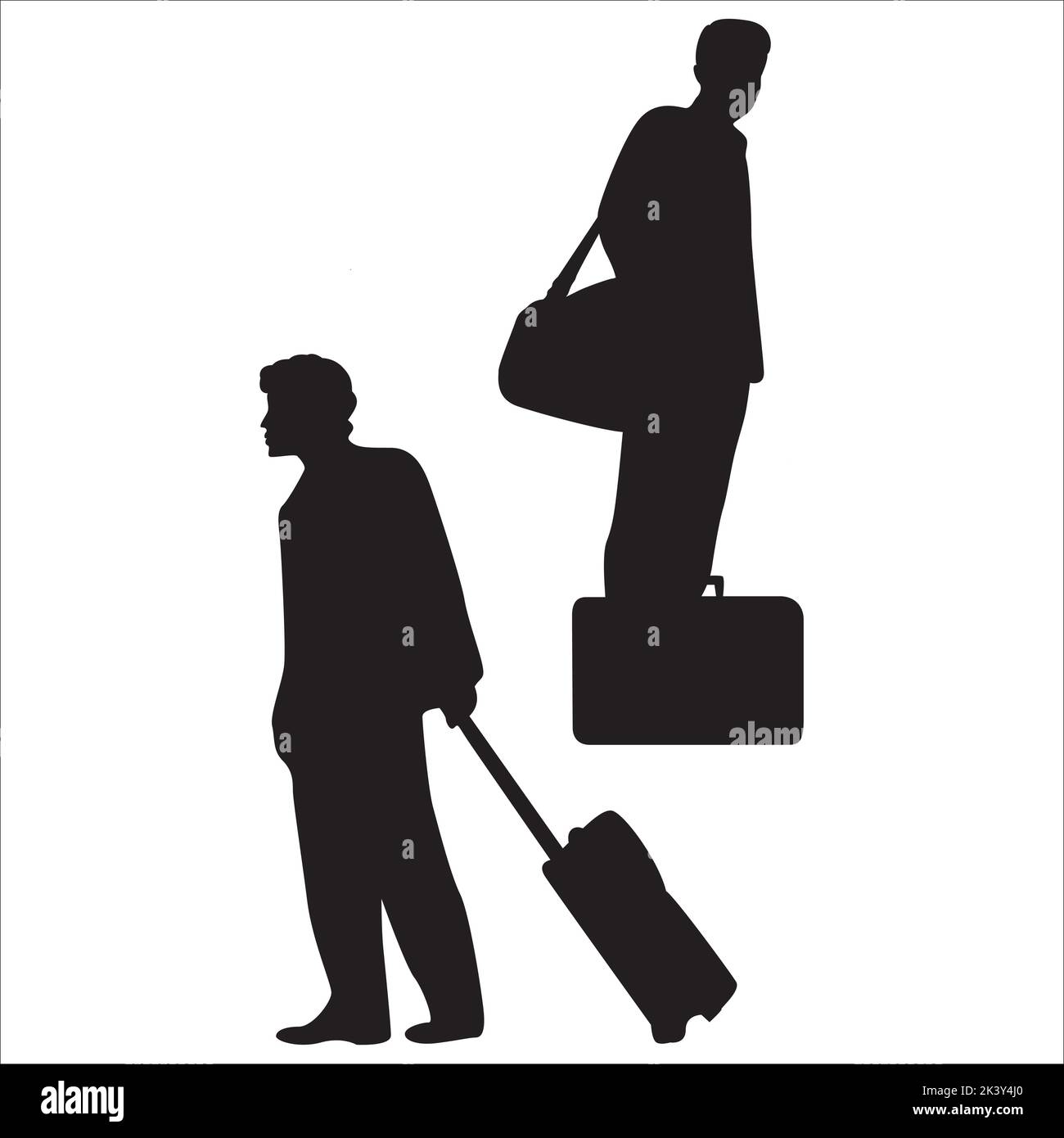 Vector Set Of Traveling Peoples Silhouettes Illustration Isolated On ...