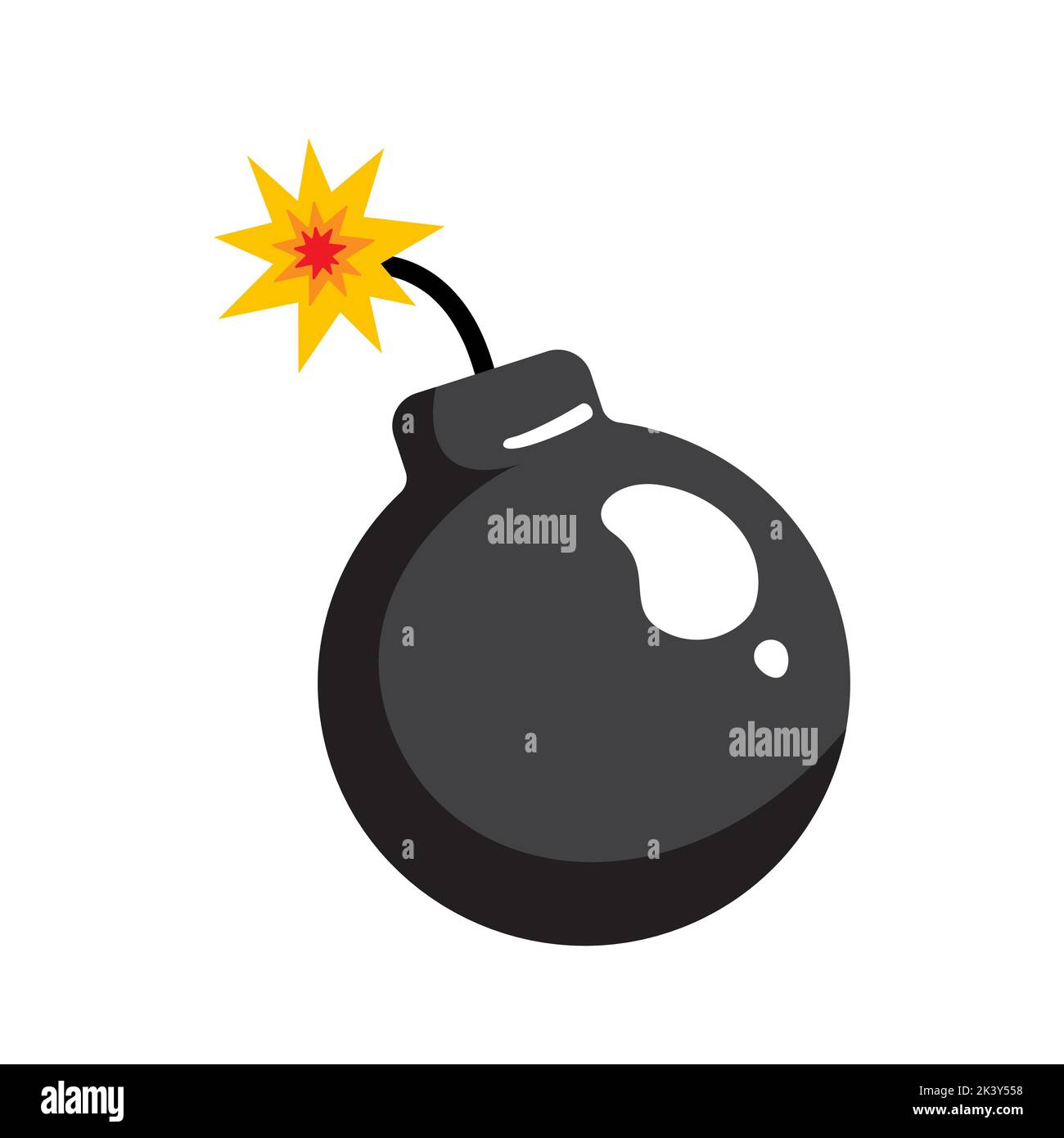 Illustration of a bomb with a burning wick, comic style. Pop art ...