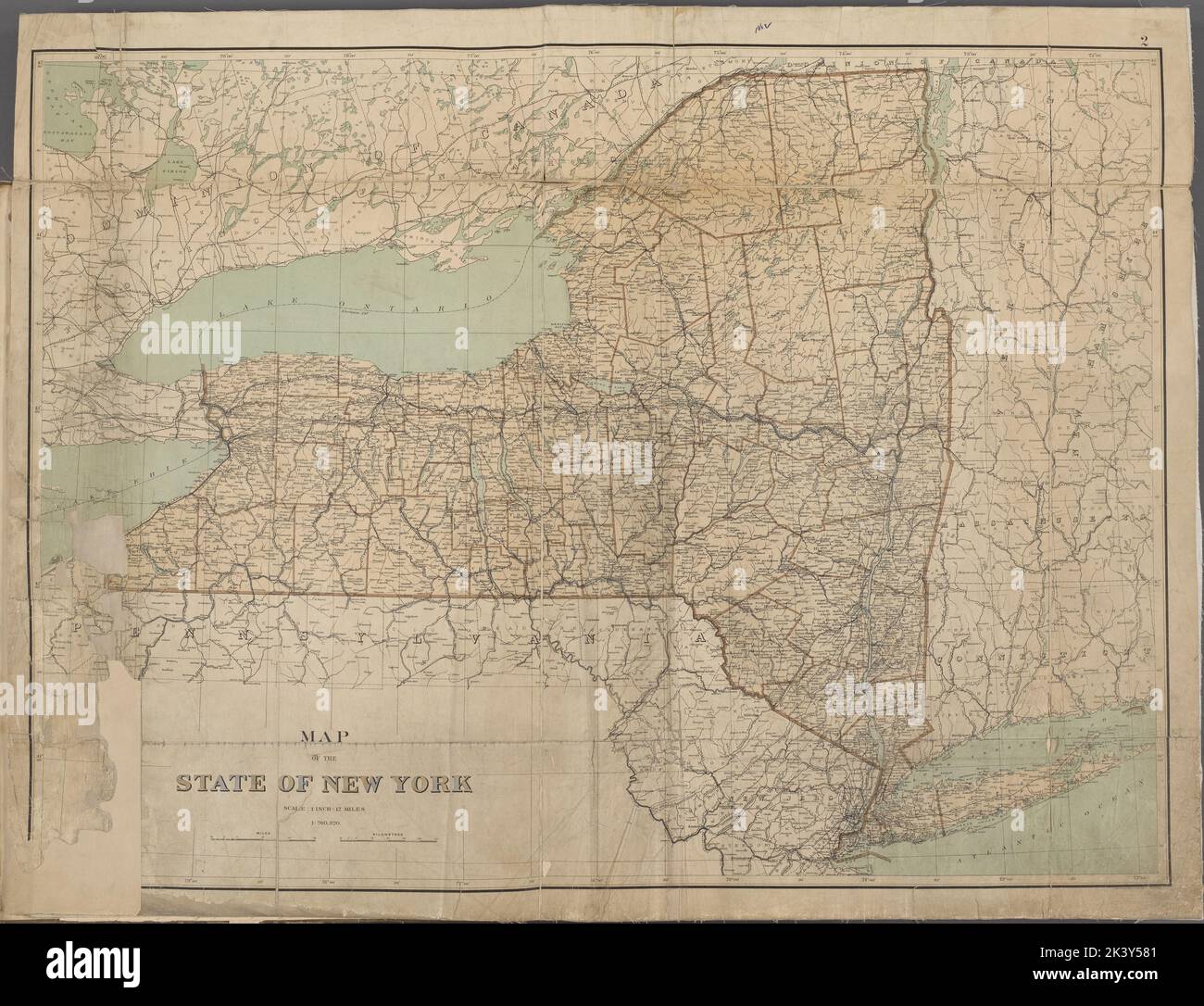 New York State, Double Page Plate No. 2 Map of the State of New York ...