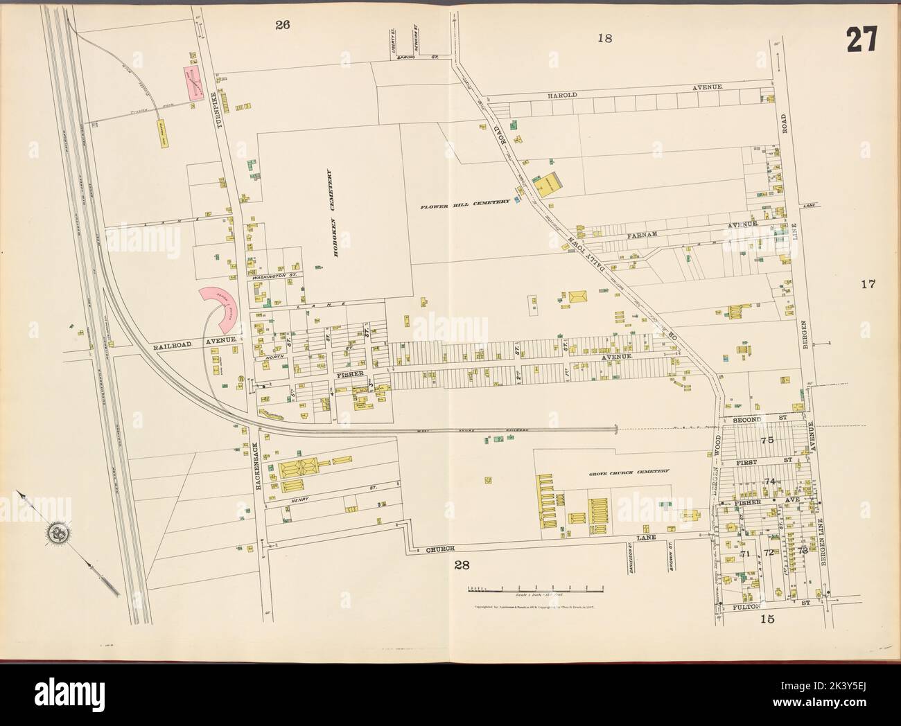 Hudson County, V. 8, Double Page Plate No. 27 Map bounded by Bergen ...