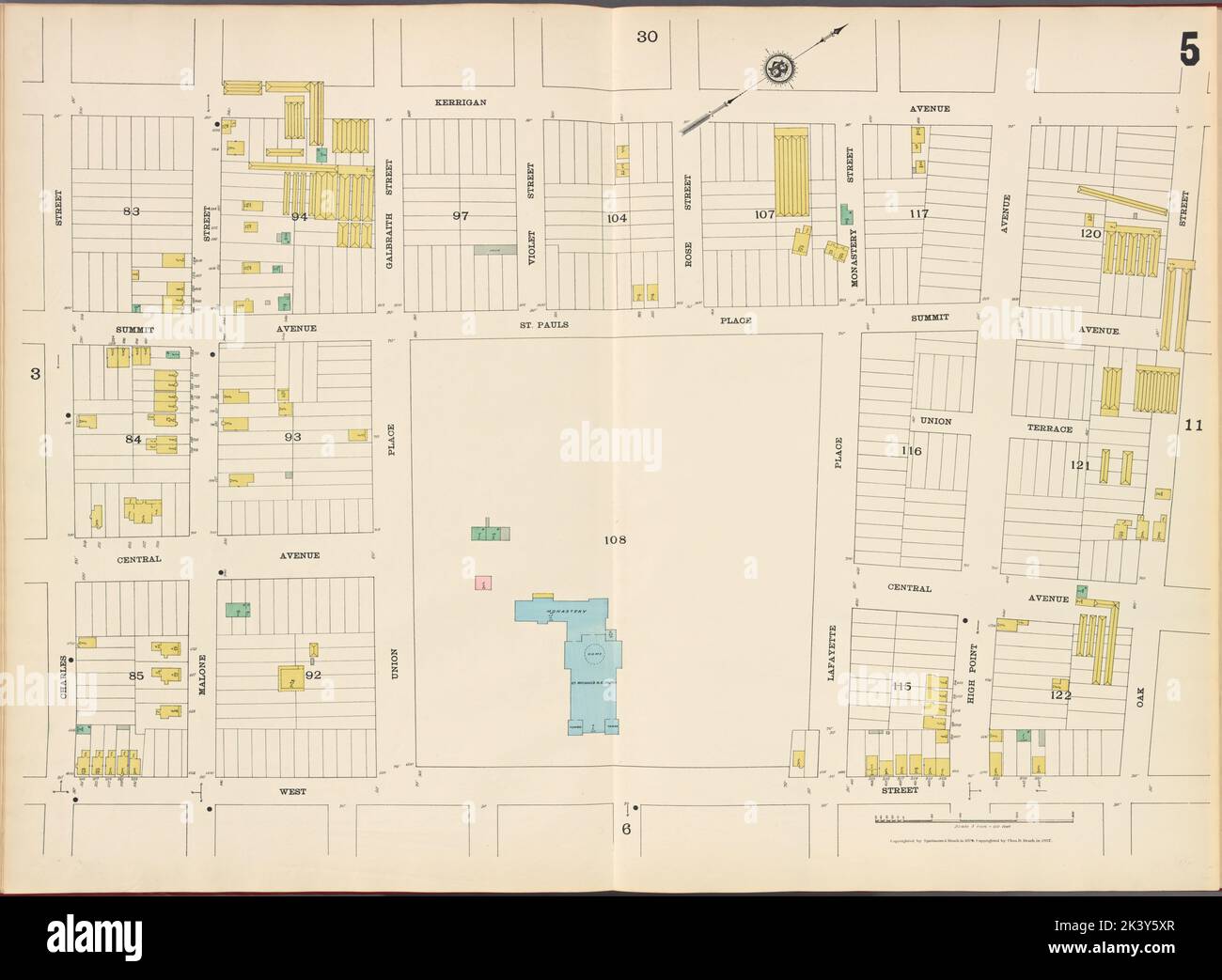 Hudson County, V. 8, Double Page Plate No. 5 Map bounded by Kerrigan ...