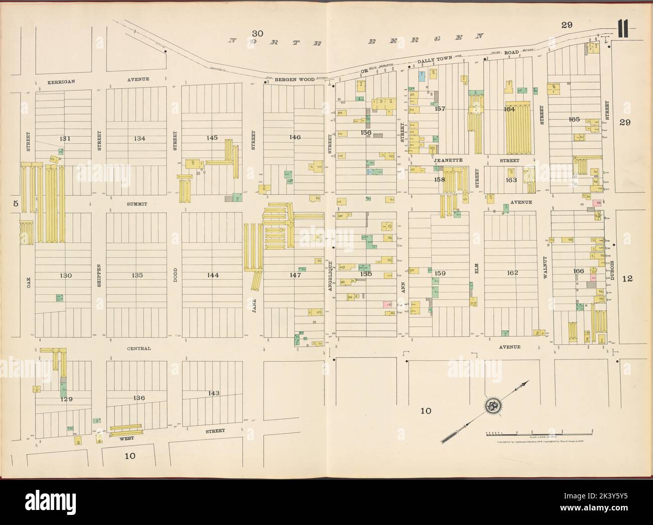 Hudson County, V. 8, Double Page Plate No. 11 Map bounded by Bergen ...