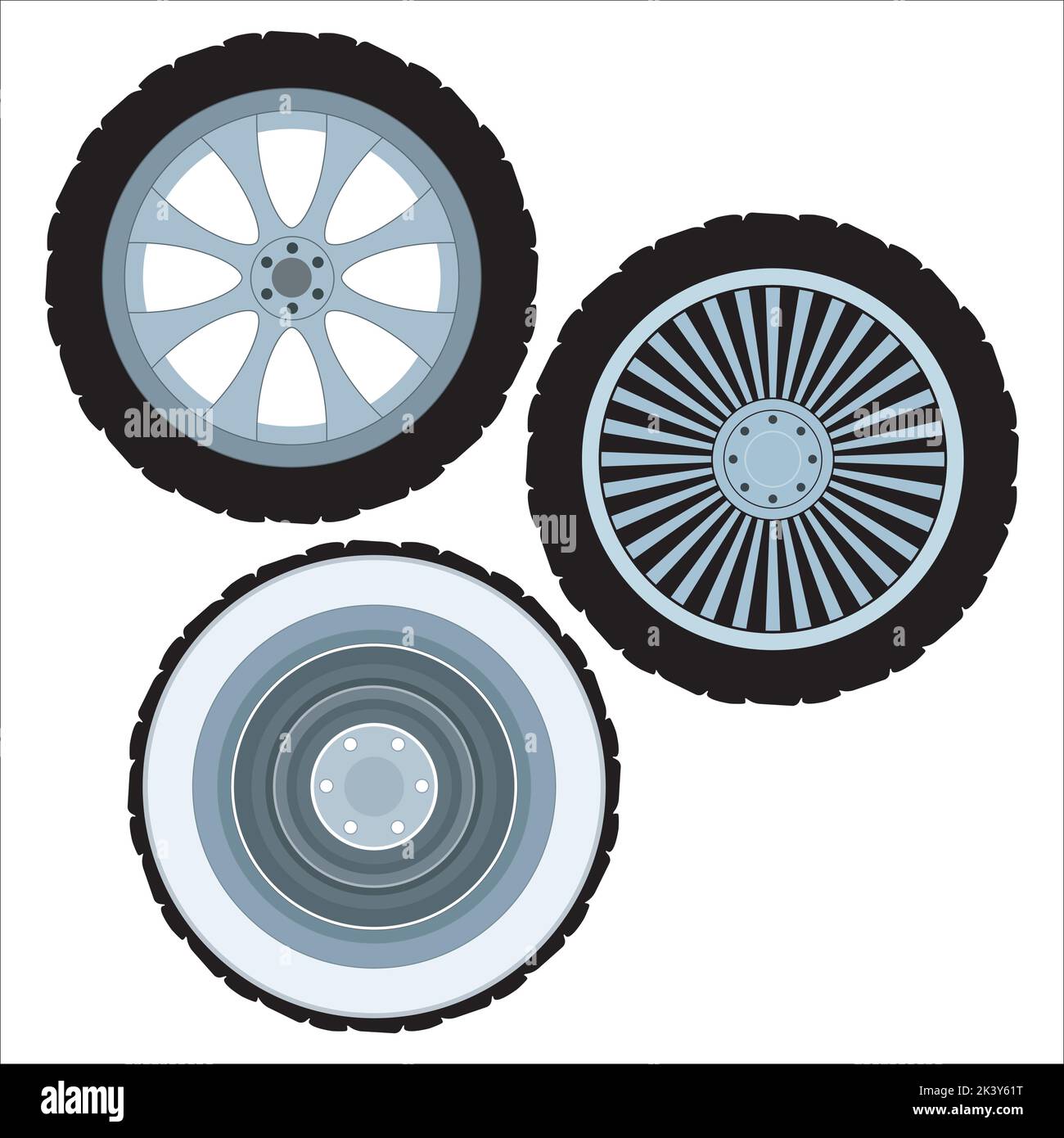 Pneumatic wheels Stock Vector Images - Alamy