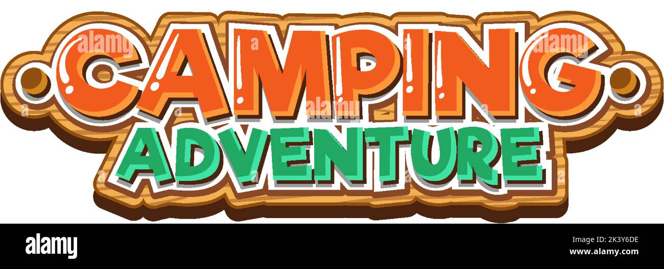 Font design for word camping adventure illustration Stock Vector Image ...