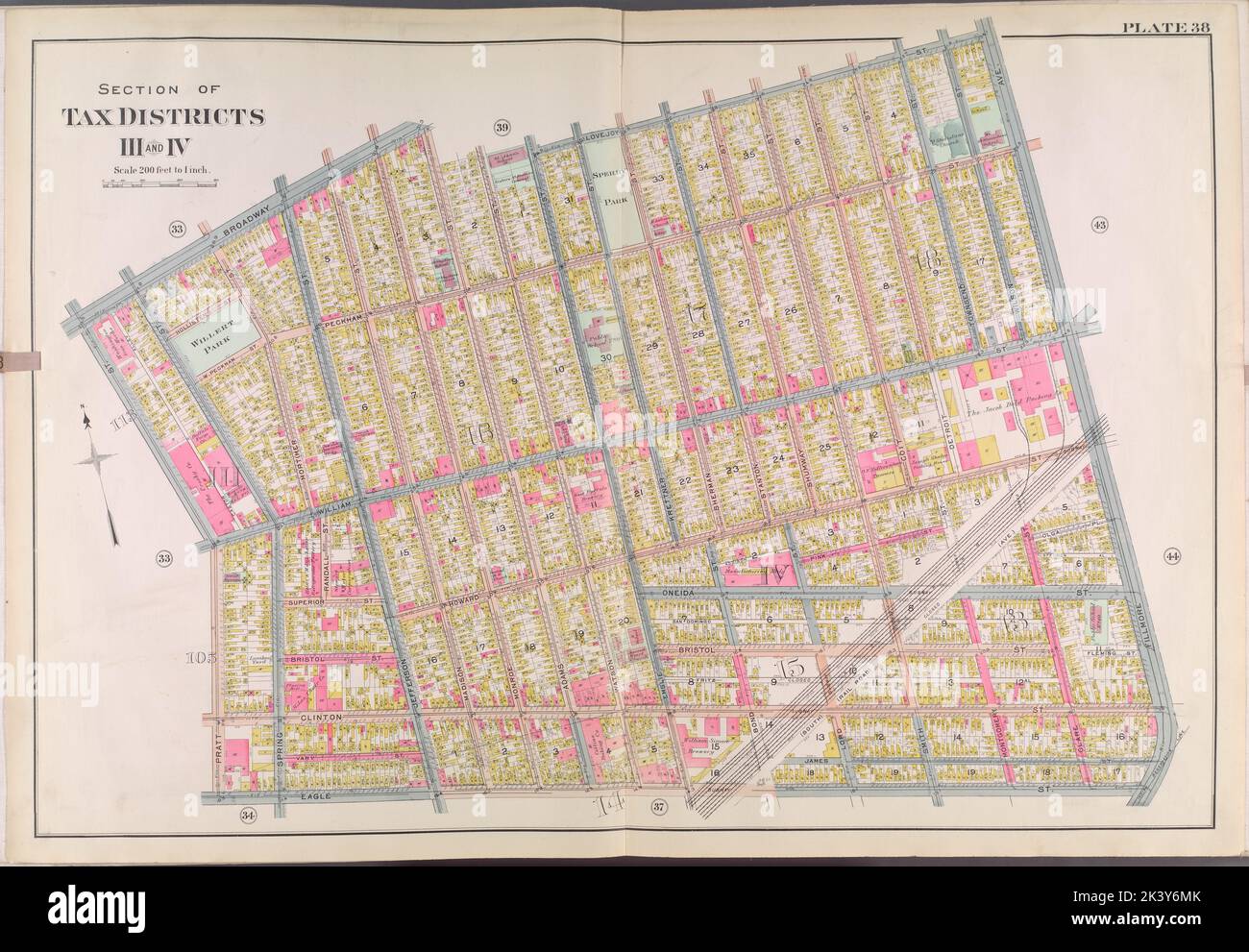 Buffalo, V. 2, Double Page Plate No. 38 Map bounded by Broadway ...
