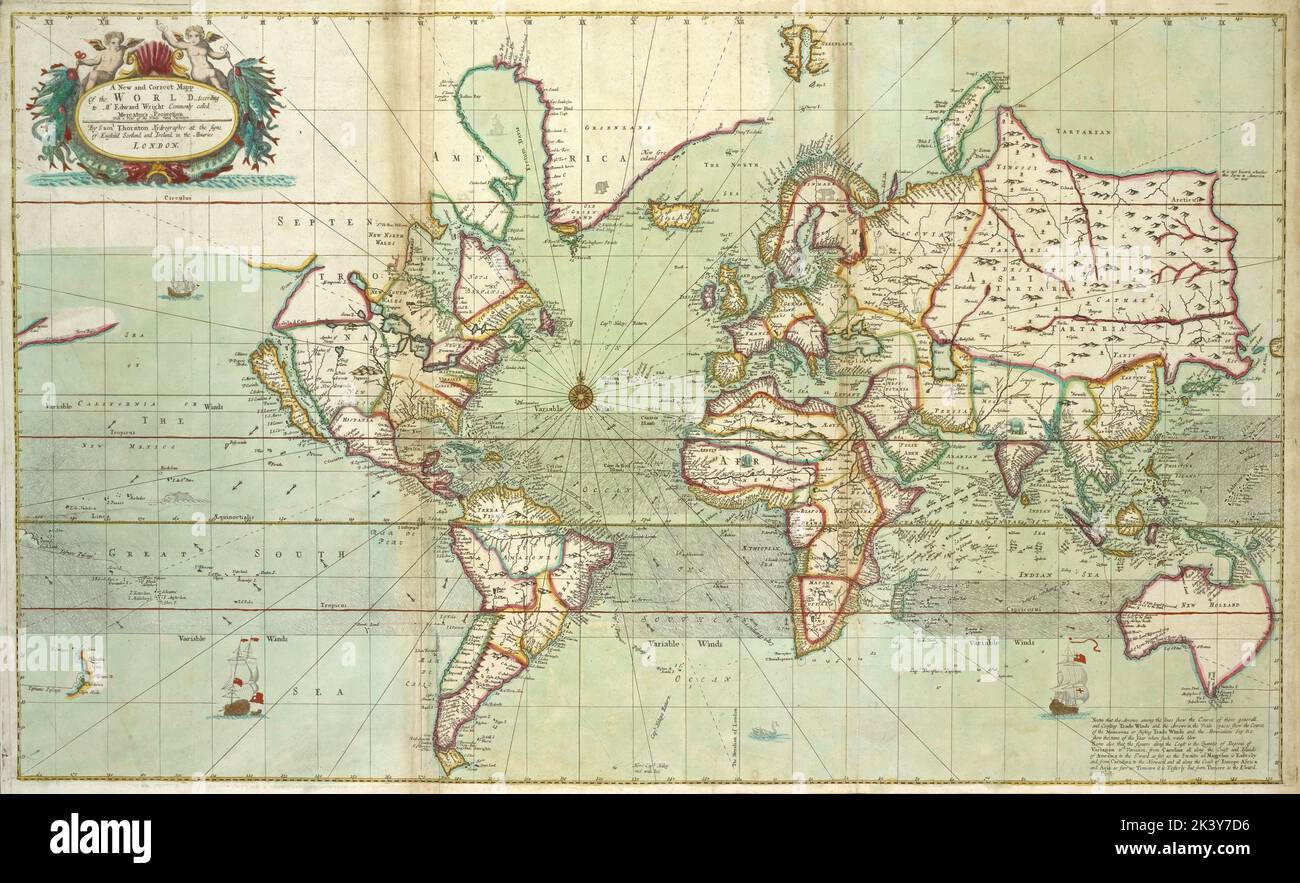 A new and correct Mapp of the WORLD 1702 - 1707. Cartographic. Maps ...