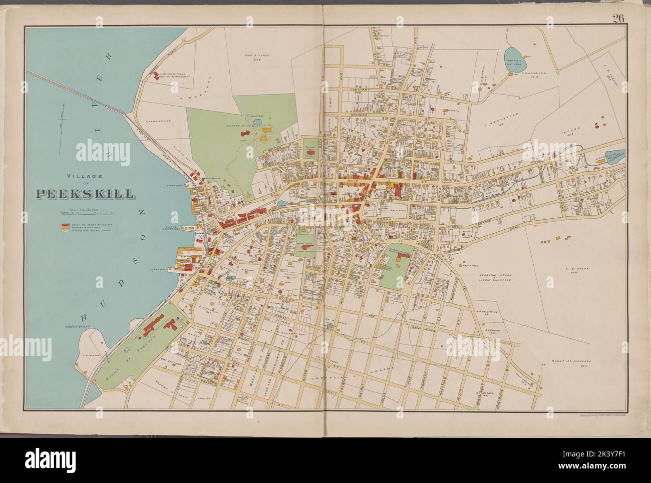 Westchester, Double Page Plate No. 26 Map of village of Peekskill ...