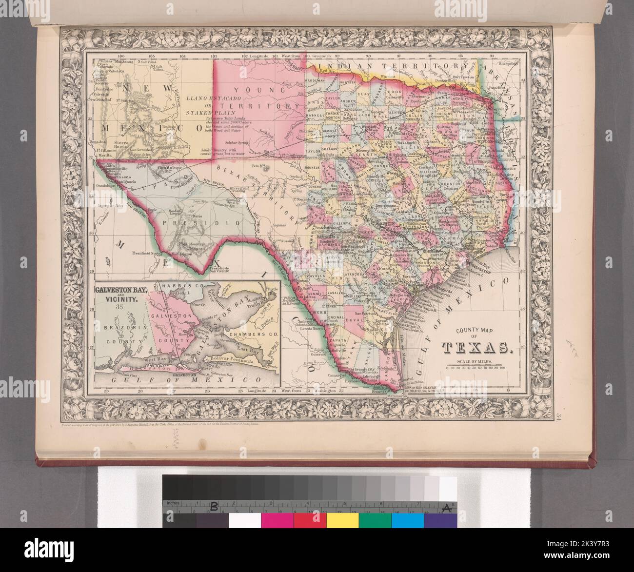 County map of Texas ; Galveston Bay and vicinity inset. Mitchell, S ...