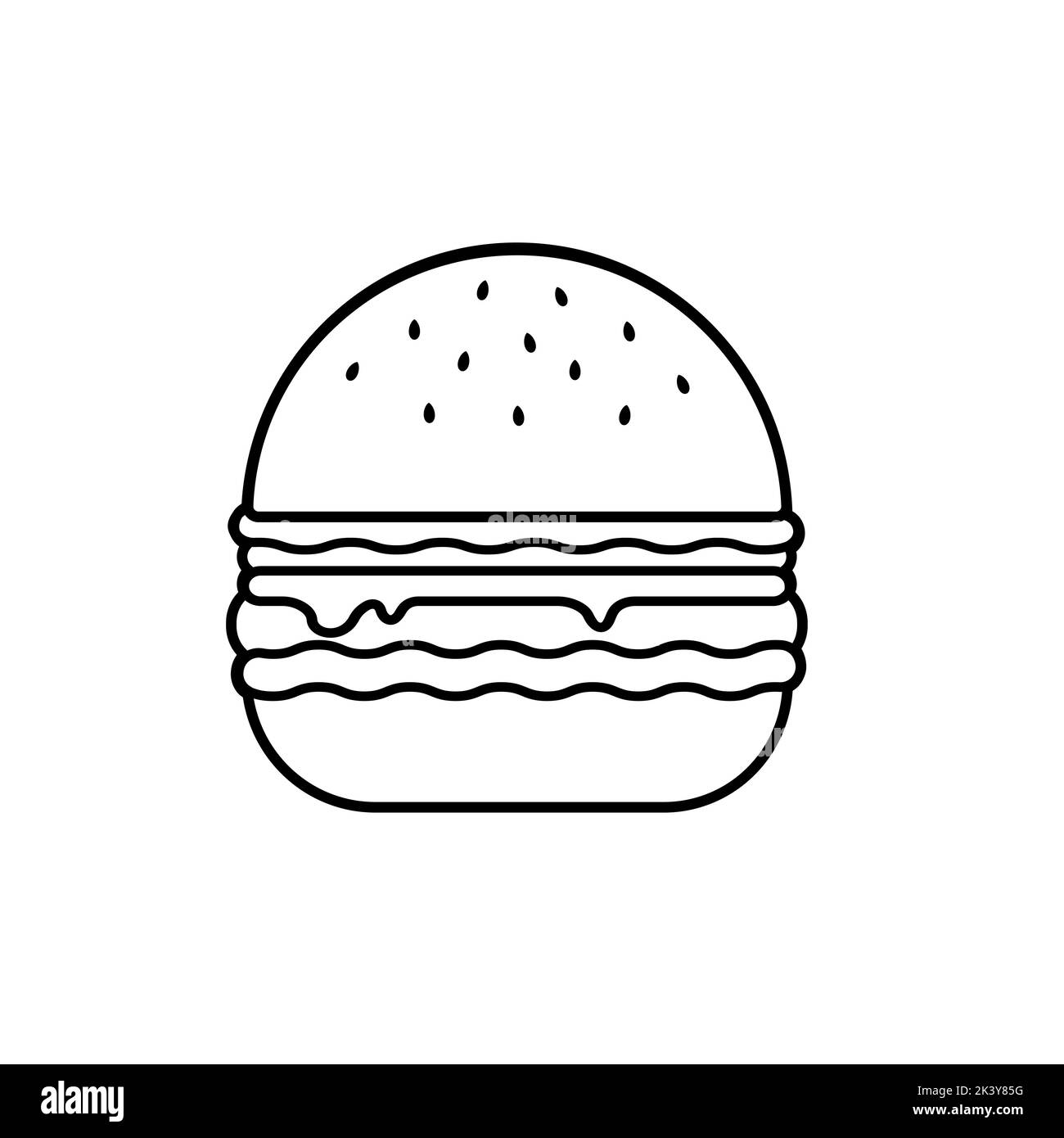 Outline image of a burger. Vector illustration Stock Vector Image & Art ...