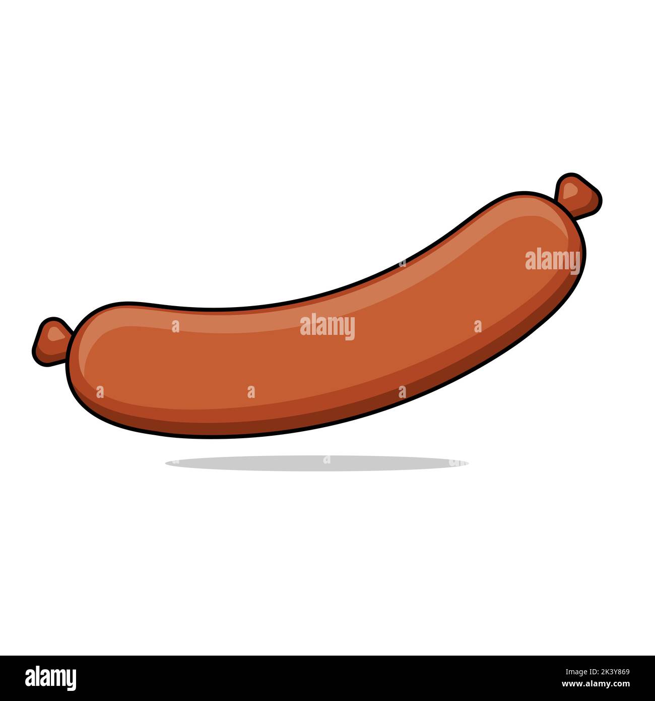 Vector illustration of a sausage. Isolated image of a sausage on a ...