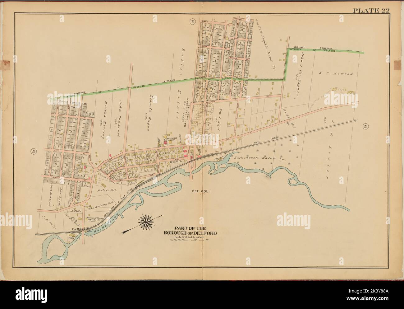Bergen County, V. 2, Double Page Plate No. 22 Part of the borough of ... Bergen County, V. 2, Double Page Plate No. 22 Part of the borough of ...