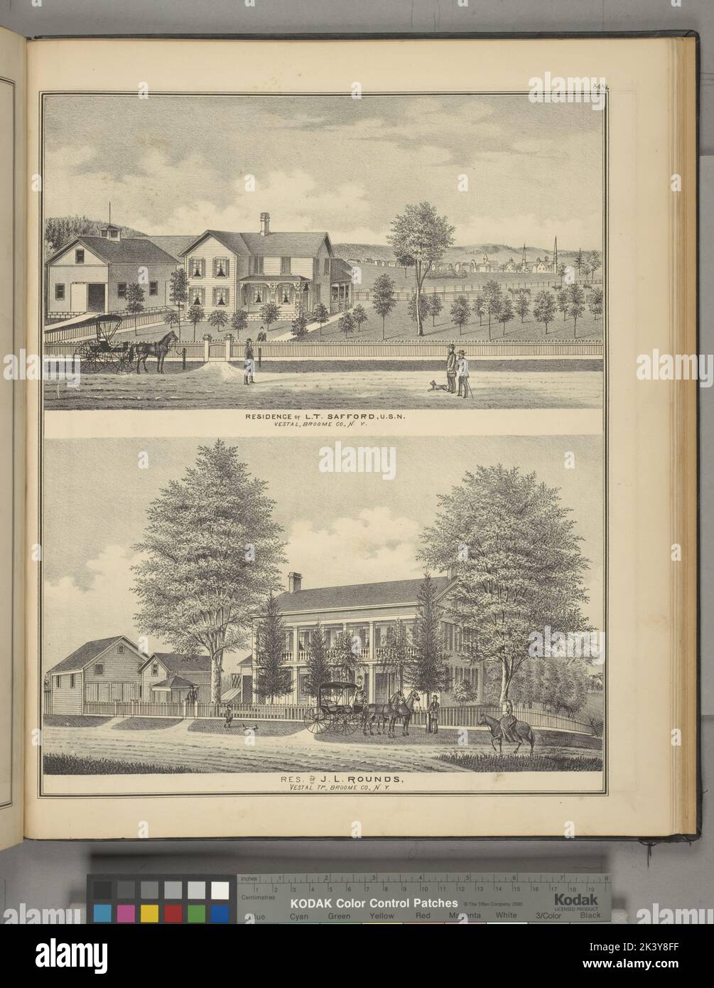 Residence of L.T. Safford, U.S.N., Vestal, Broome Co., N.Y.; Res. of J ...