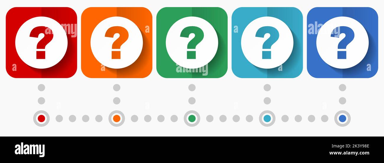 Question mark vector icons, infographic template, set of flat design ...