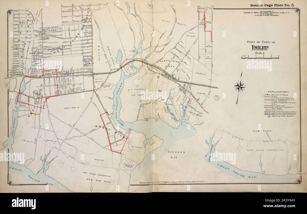 Part of Town of Islip Cartographic. Atlases, Maps. 1915 - 1917. Lionel ...
