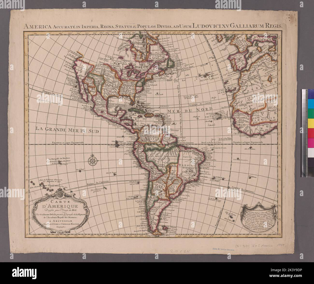 Carte d'Amerique : dressée pour l'usage du Roy Cartographic. Maps. 1739 ...