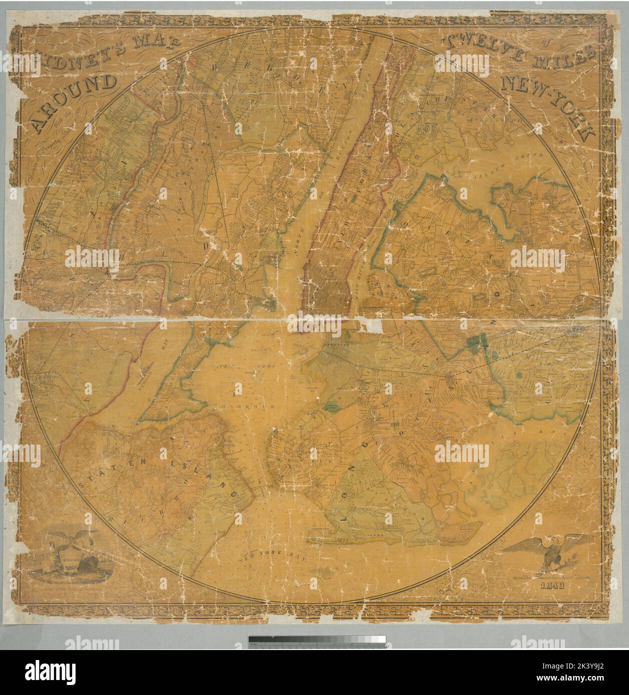 Sidney's map of twelve miles around New-York : with the names of ...