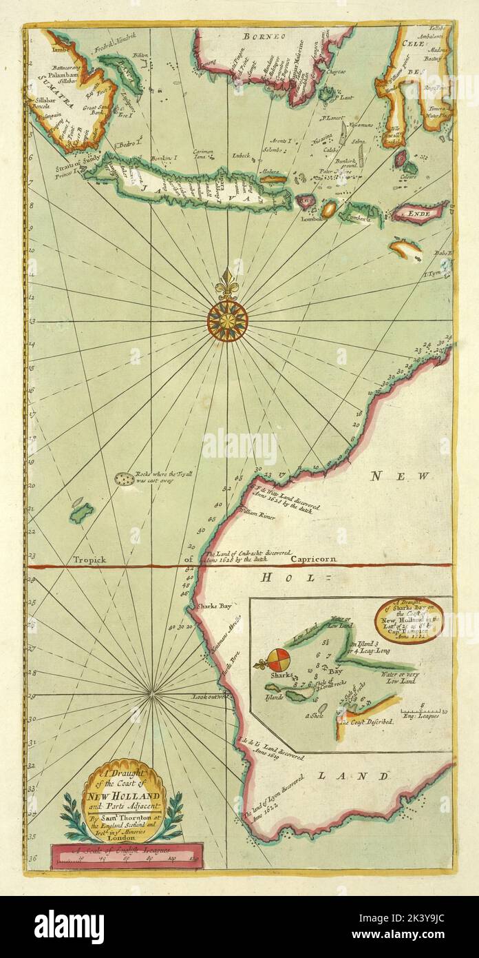 A draught of the coast of NEW HOLLAND and parts Adjacent 1702 - 1707 ...