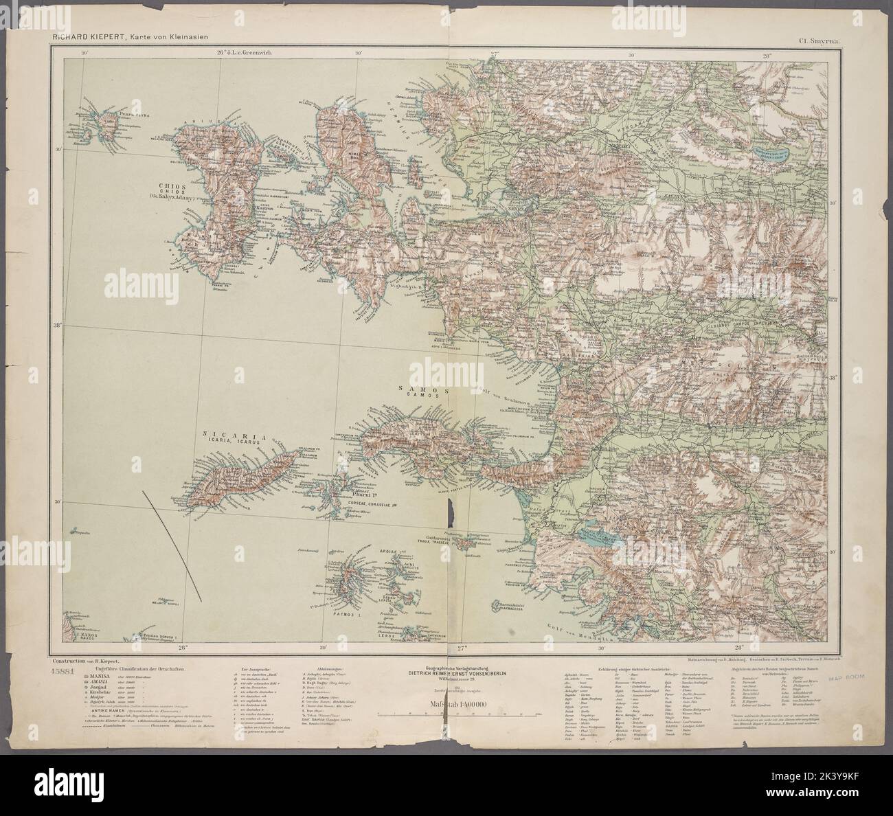 C1. Smyrna. Kiepert, Richard, 1846-1915. Cartographic. Maps. 1902 - 1916. Lionel Pincus and ...