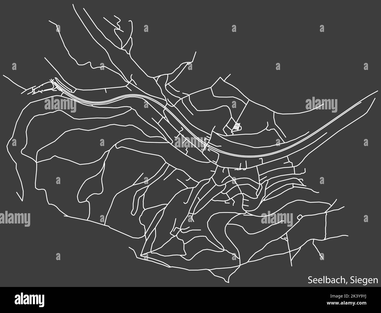 Street roads map of the SEELBACH QUARTER, SIEGEN Stock Vector Image ...