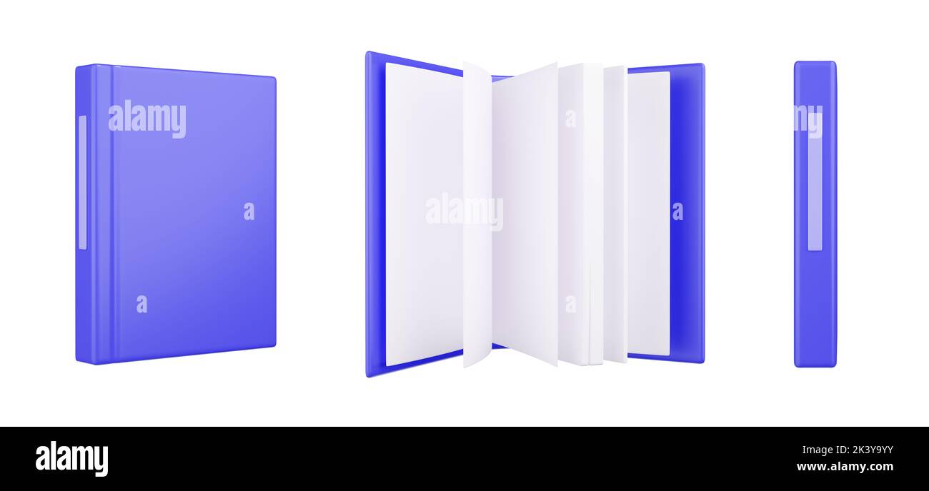 Open book side angle illustration Cut Out Stock Images & Pictures - Alamy