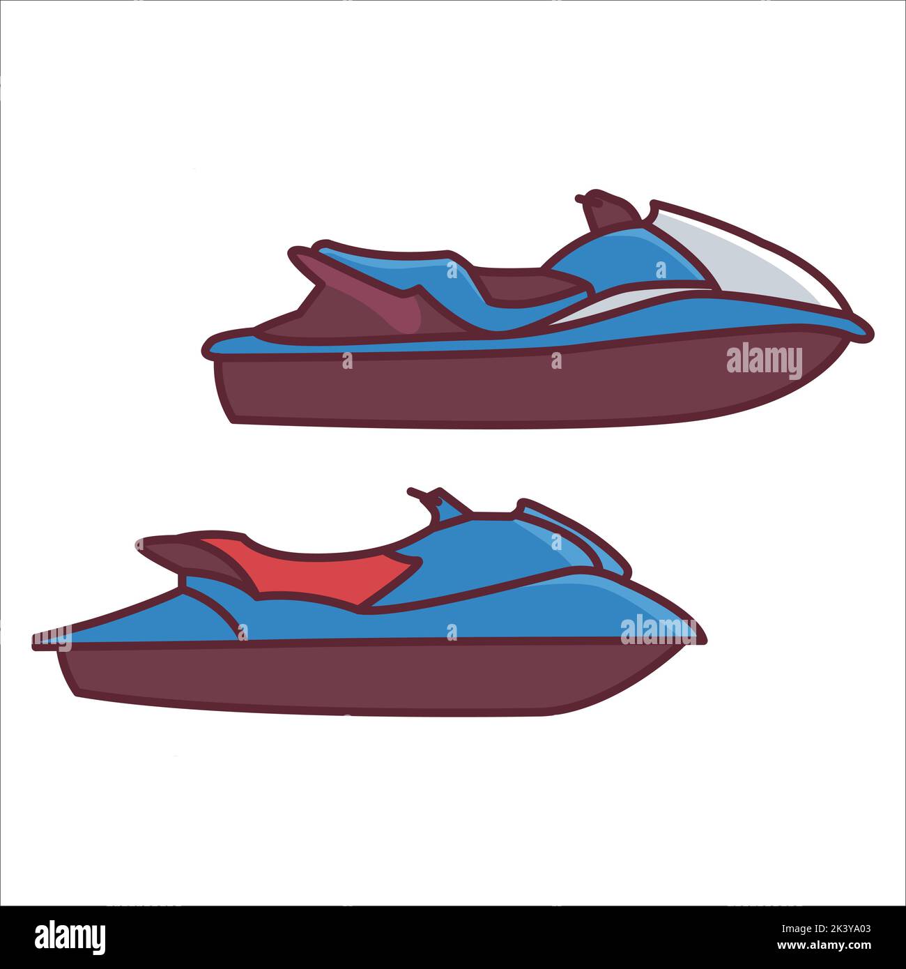 Vector Set Of Jet Ski Illustration Isolated On White Background Stock ...