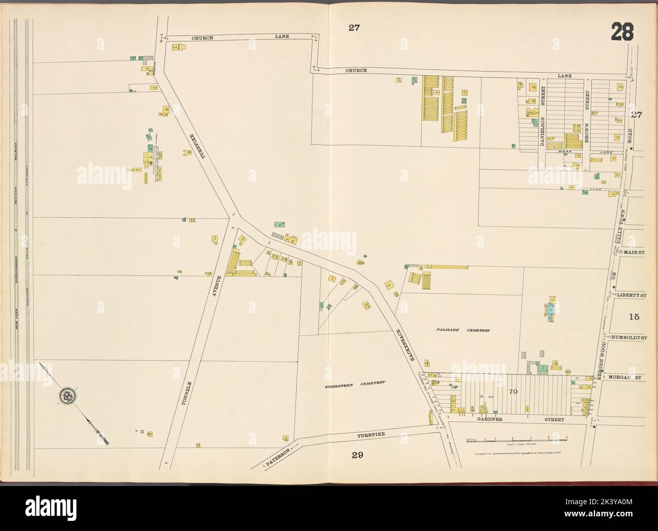 Hudson County, V. 8, Double Page Plate No. 28 Map bounded by Church ...