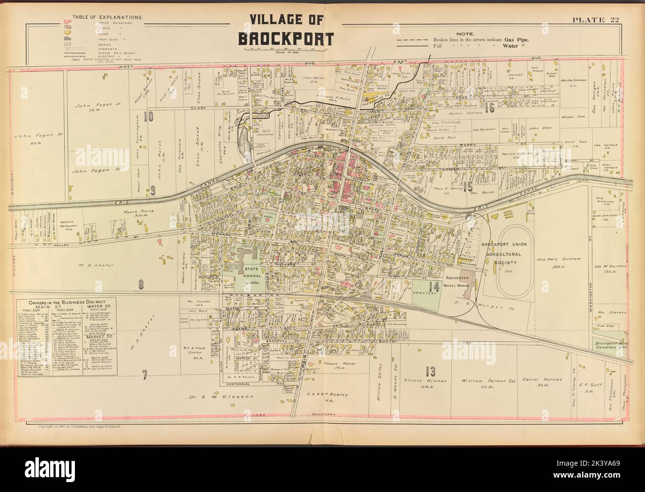 Monroe County, Double Page Plate No. 22 Map of village of Brockport ...