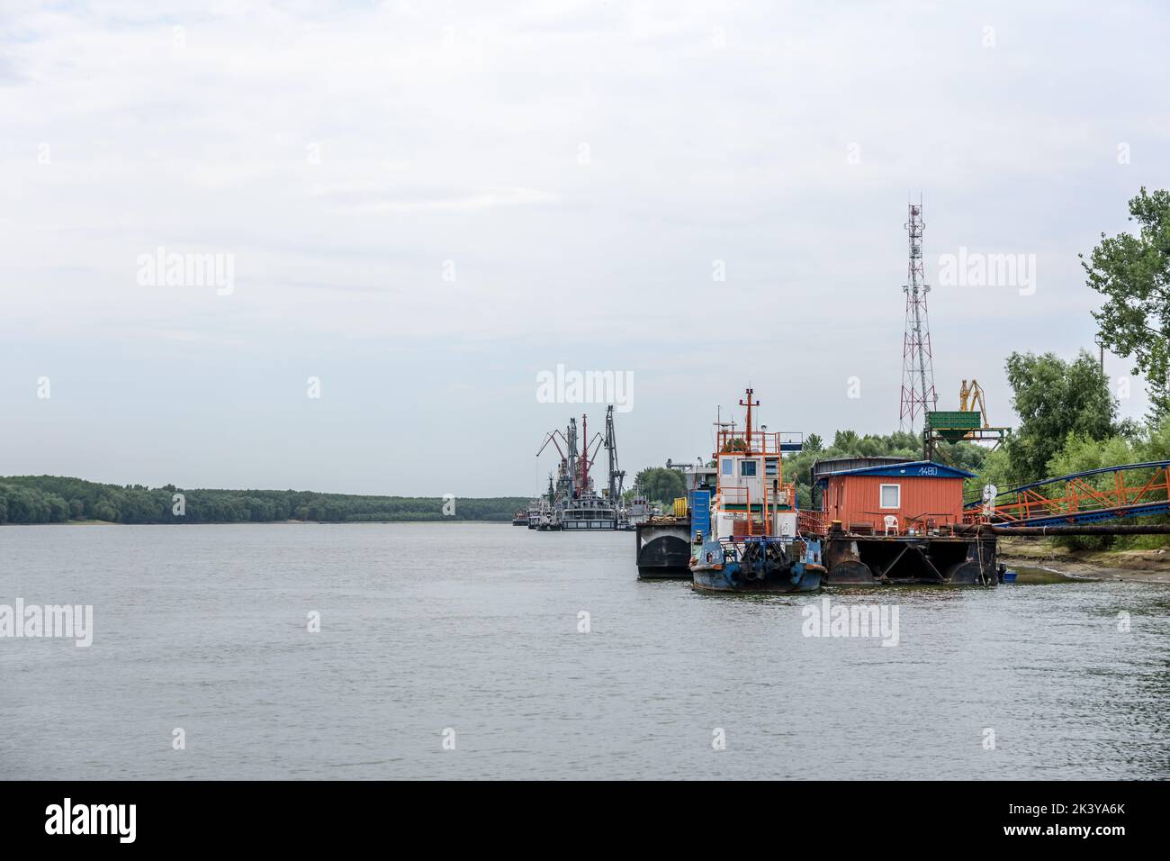 Danube with cargo ships romania hi-res stock photography and images - Alamy