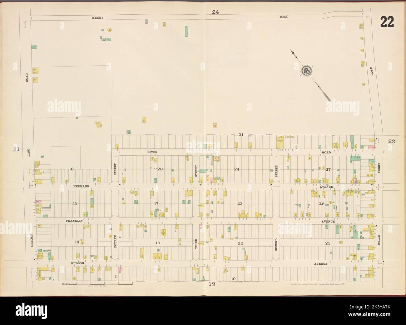 Hudson County, V. 8, Double Page Plate No. 22 Map bounded by Meeks Rd ...