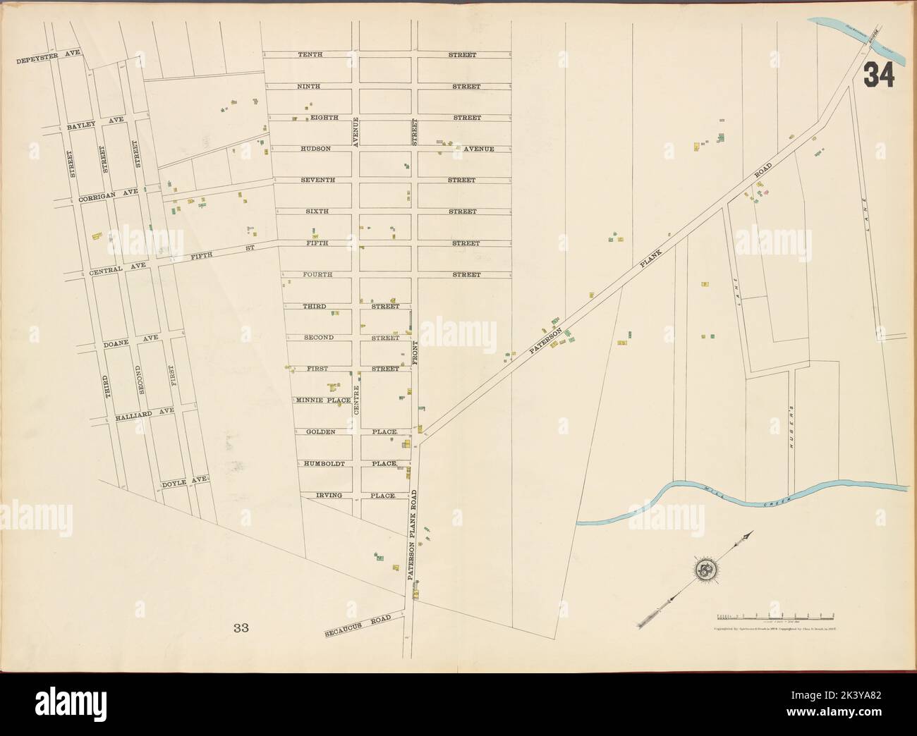 Hudson County, V. 8, Double Page Plate No. 34 Map bounded by 10th St ...