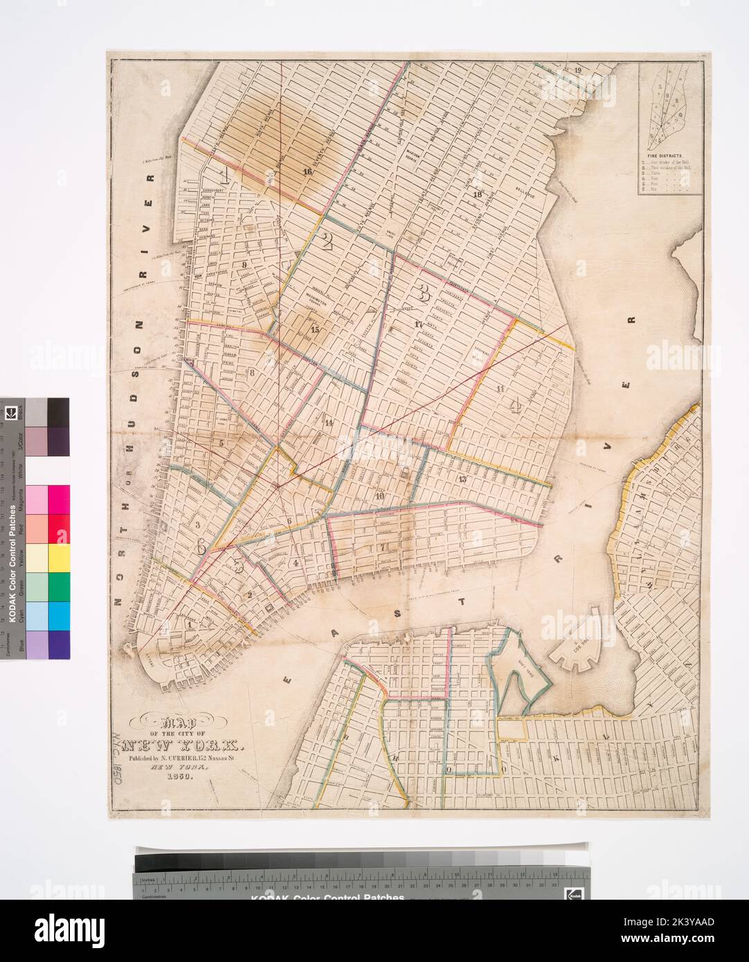 Map of the city of New York. Cartographic. Maps. 1850. Lionel Pincus ...
