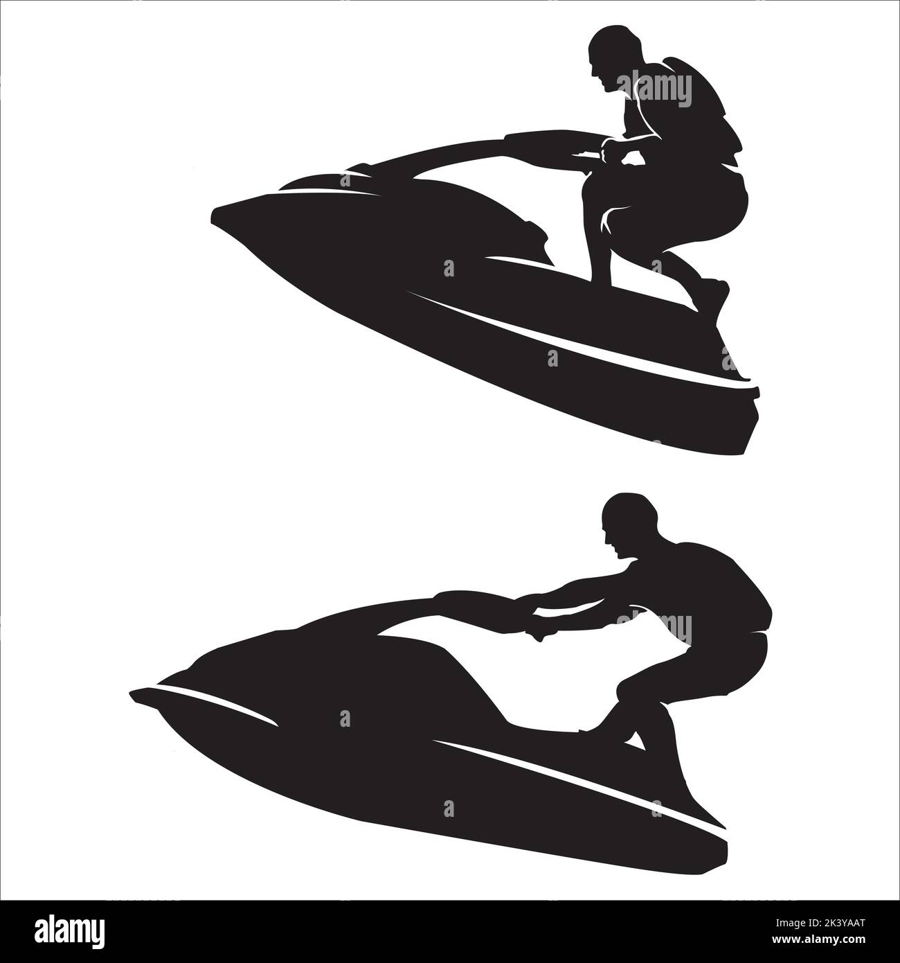 Vector Set Of Extreme Jet Ski Silhouettes Illustration Isolated On ...