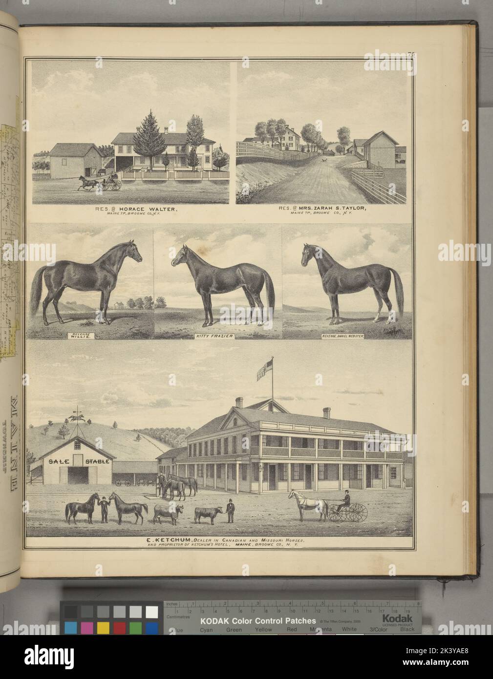 Res. of Horage Walter, Maine TP, Broome Co., N.Y.; Res. of Mrs. Zarah S ...