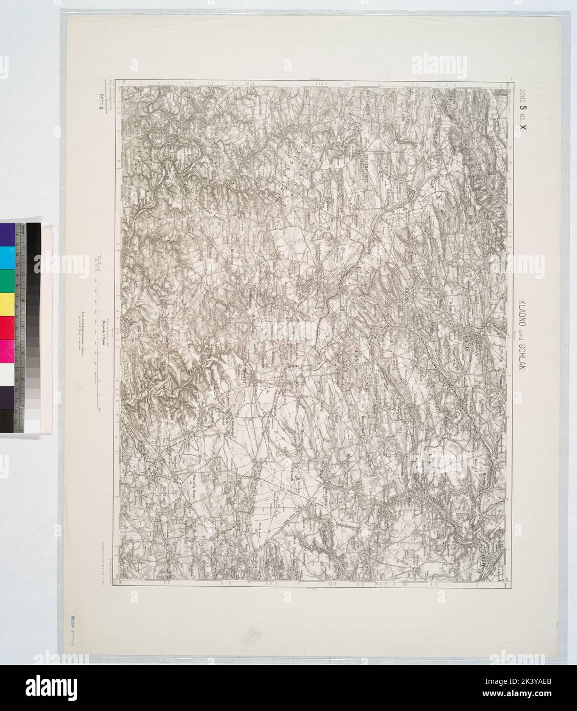 Kladno und Schlan. Cartographic. Maps, Topographic maps. 1912. Lionel ...