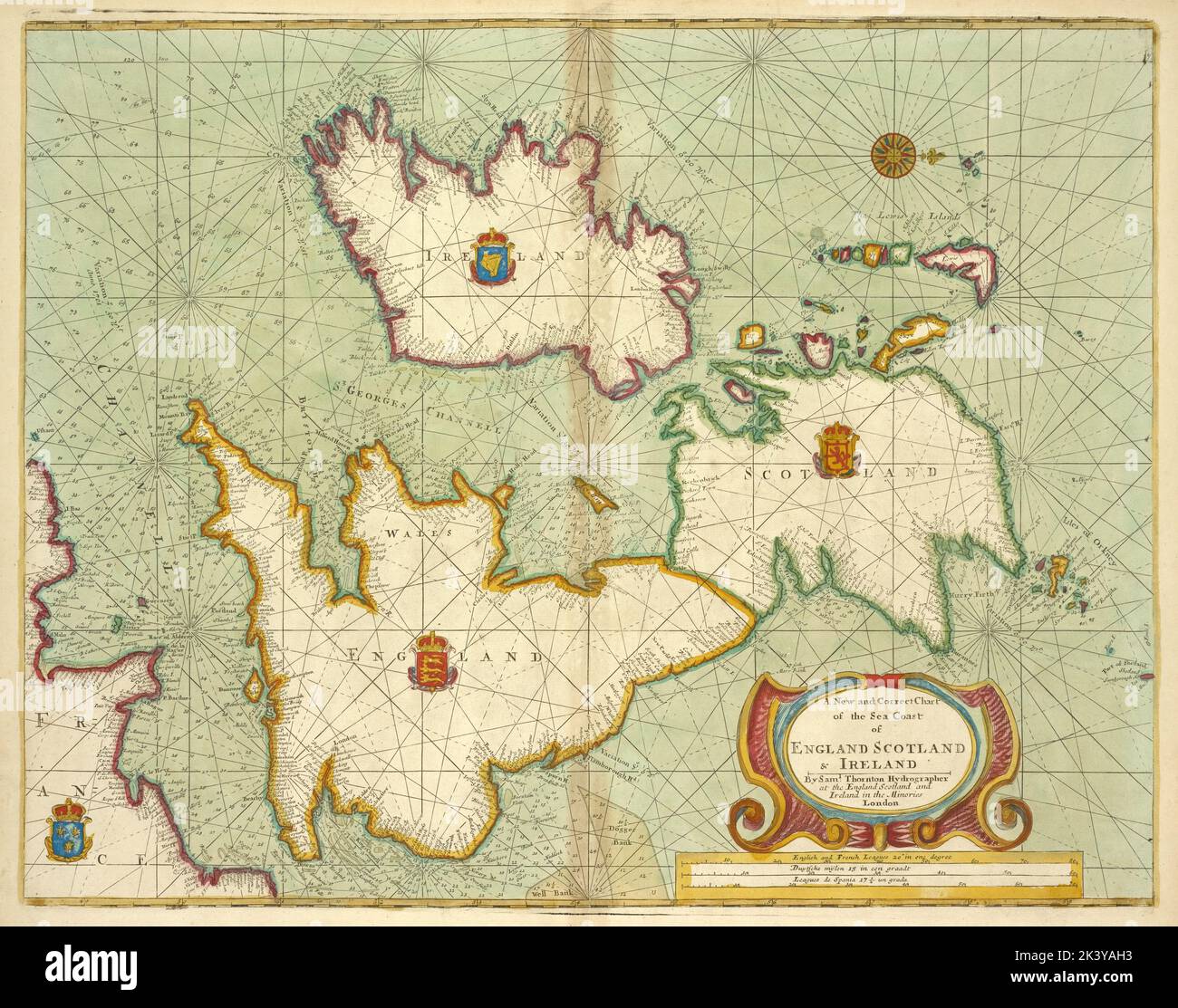 A new and correct chart of the sea coast of ENGLAND, SCOTLAND and ...