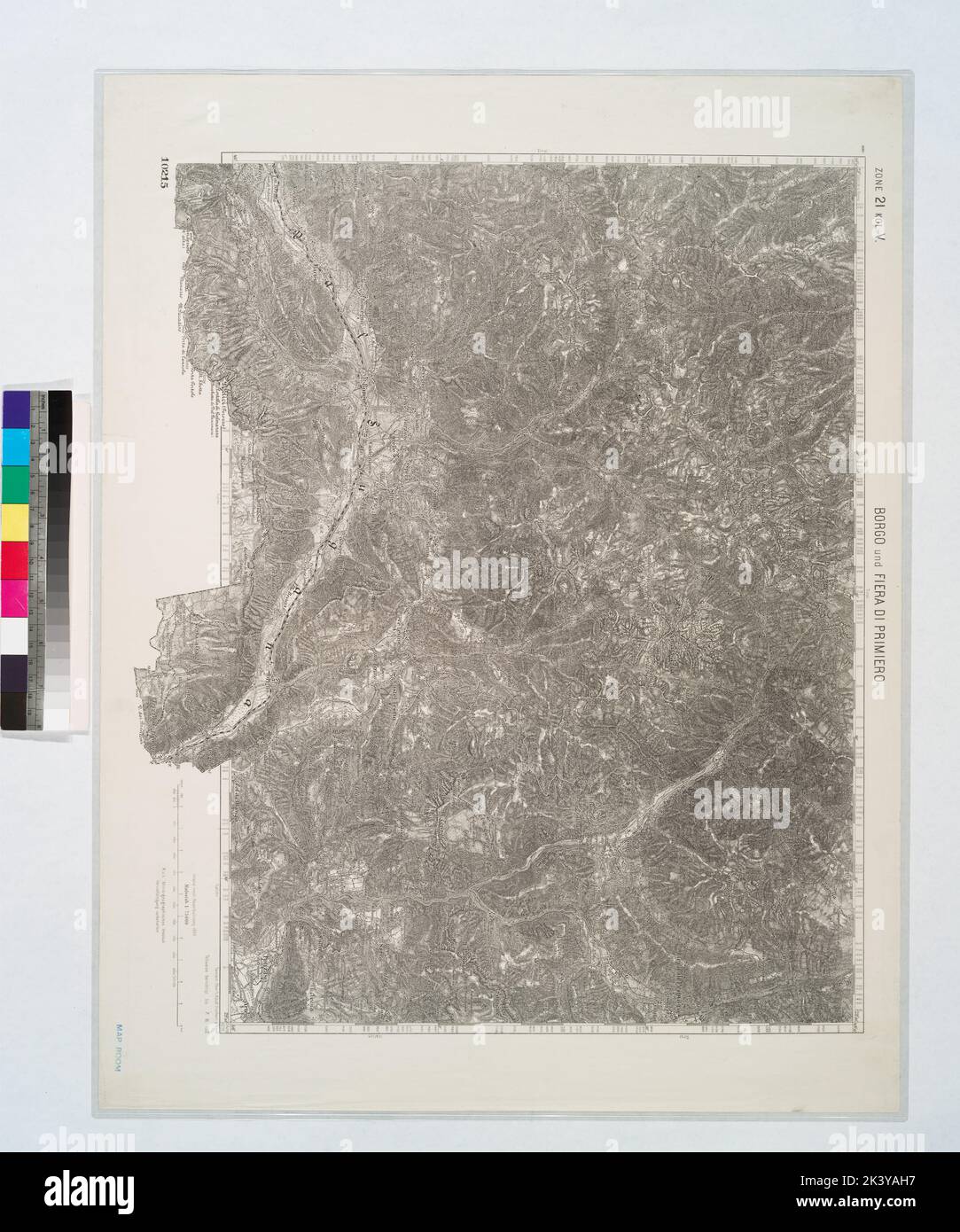 Borgo und Fiera Di Primiero. Cartographic. Maps, Topographic maps. 1912 ...