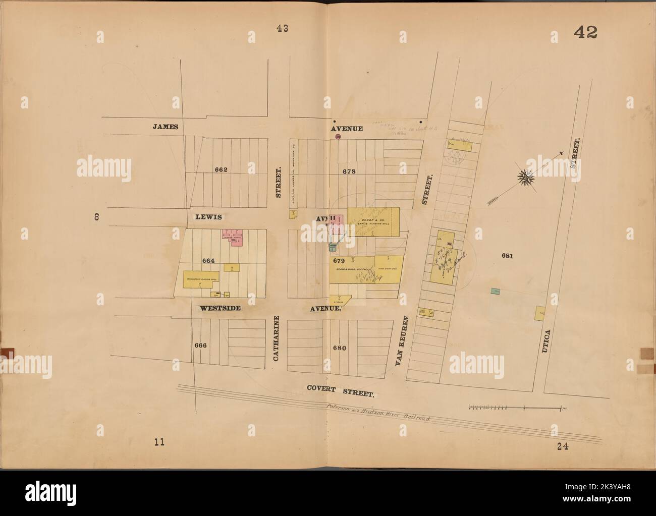 Jersey City, V. 4, Double Page Plate No. 42 Map bounded by James Ave ...