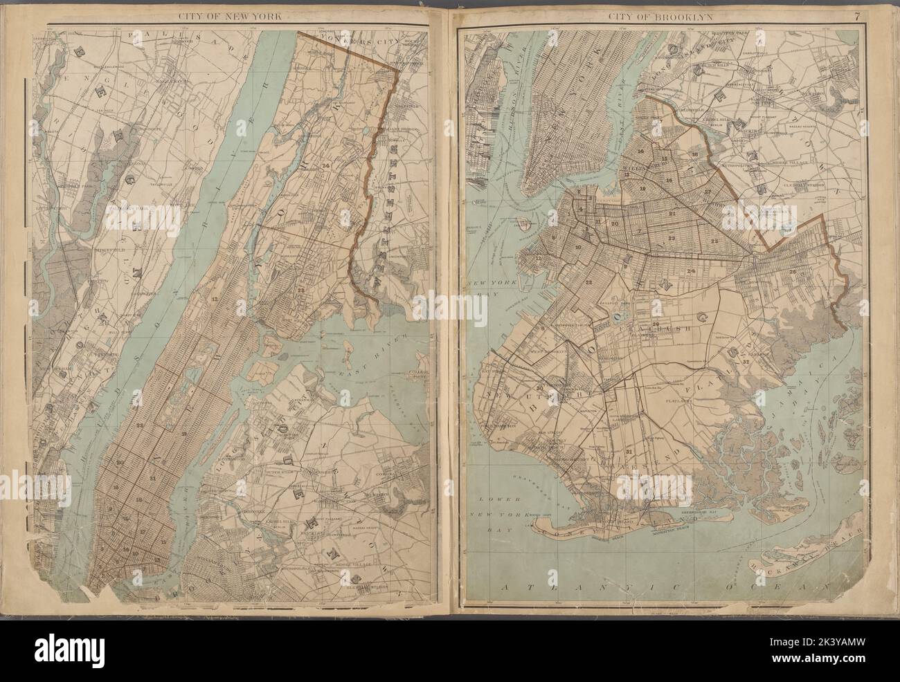 New York State, Double Page Plate No. 7 Map of City of New York, City ...