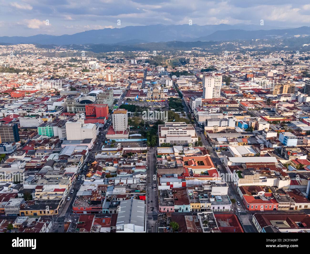 Beautiful aerial view of Guatemala City - Catedral Metropolitana de ...