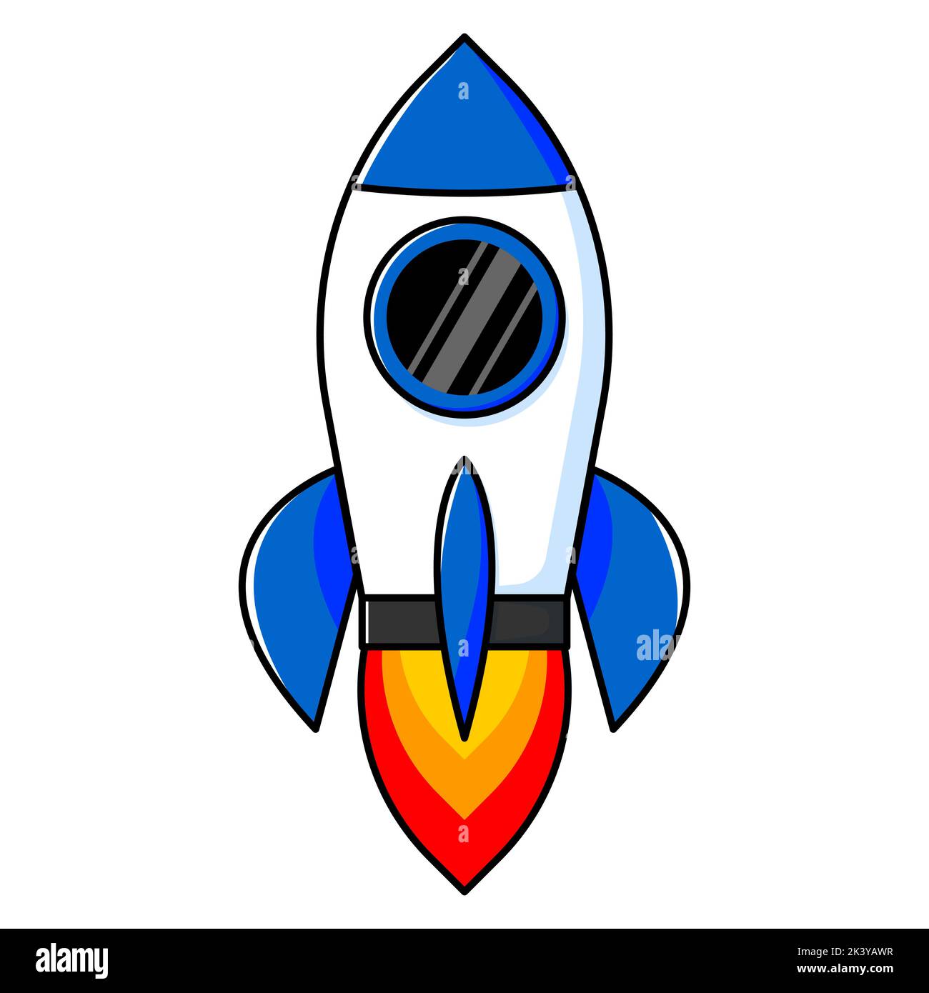 Cute cartoon rocket illustration. Vector color image Stock Vector Image ...